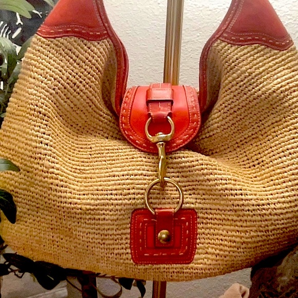 Coach | Bags | Coach Unc Limited Edition Wicker And Orange Leather Over ...